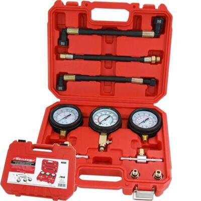 Neilsen 3pc Fuel Pressure Tester Car Motorcycle Compression Test Gauge ...