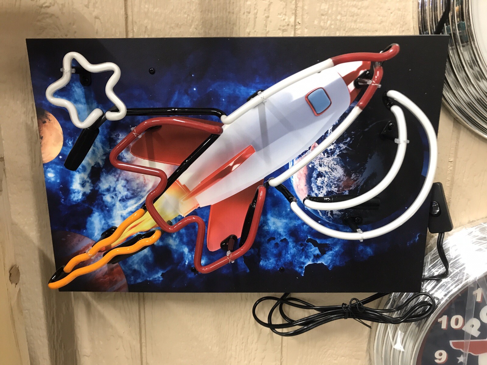 ROCKET NEON SIGN / ROCKET SIGN / NEON SIGNS/ MAN CAVE SIGN / GARAGE ...