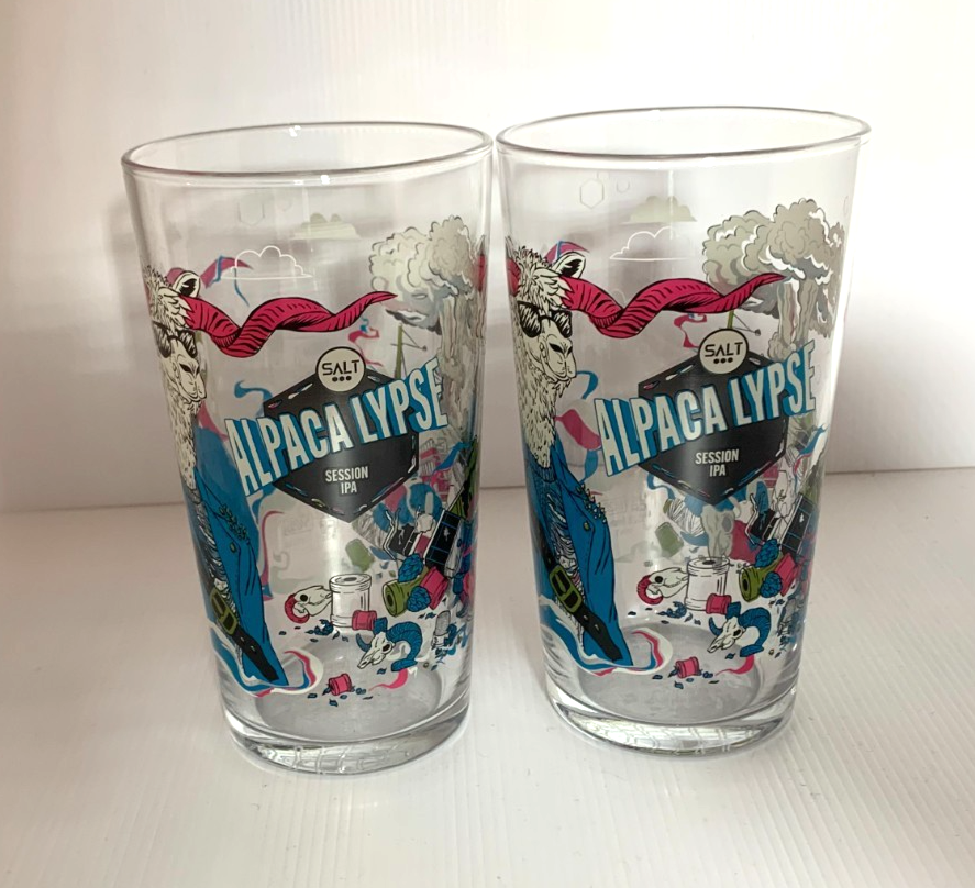 Salt Brewery IPA Alpacalypse Pint Glasses x 2 New | eBay UK
