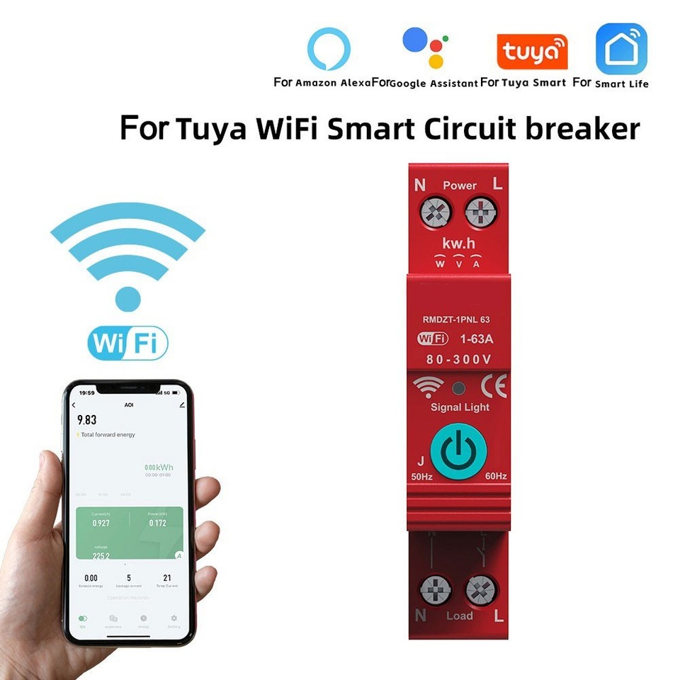Remote Power Control WiFi Smart Switch WiFi Circuit Breaker Mobile App ...