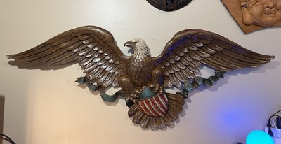 Vintage Syroco Eagle 1958 Made In USA 3762 45” X 17” Wall Mounted ...