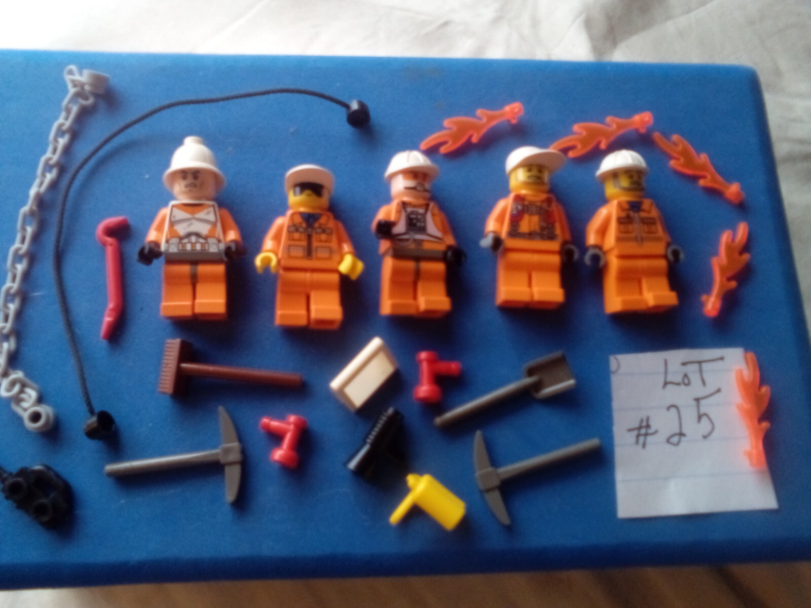Lego 5 Firemen Minifigures Firefighter Figures complete LOTS OF ...