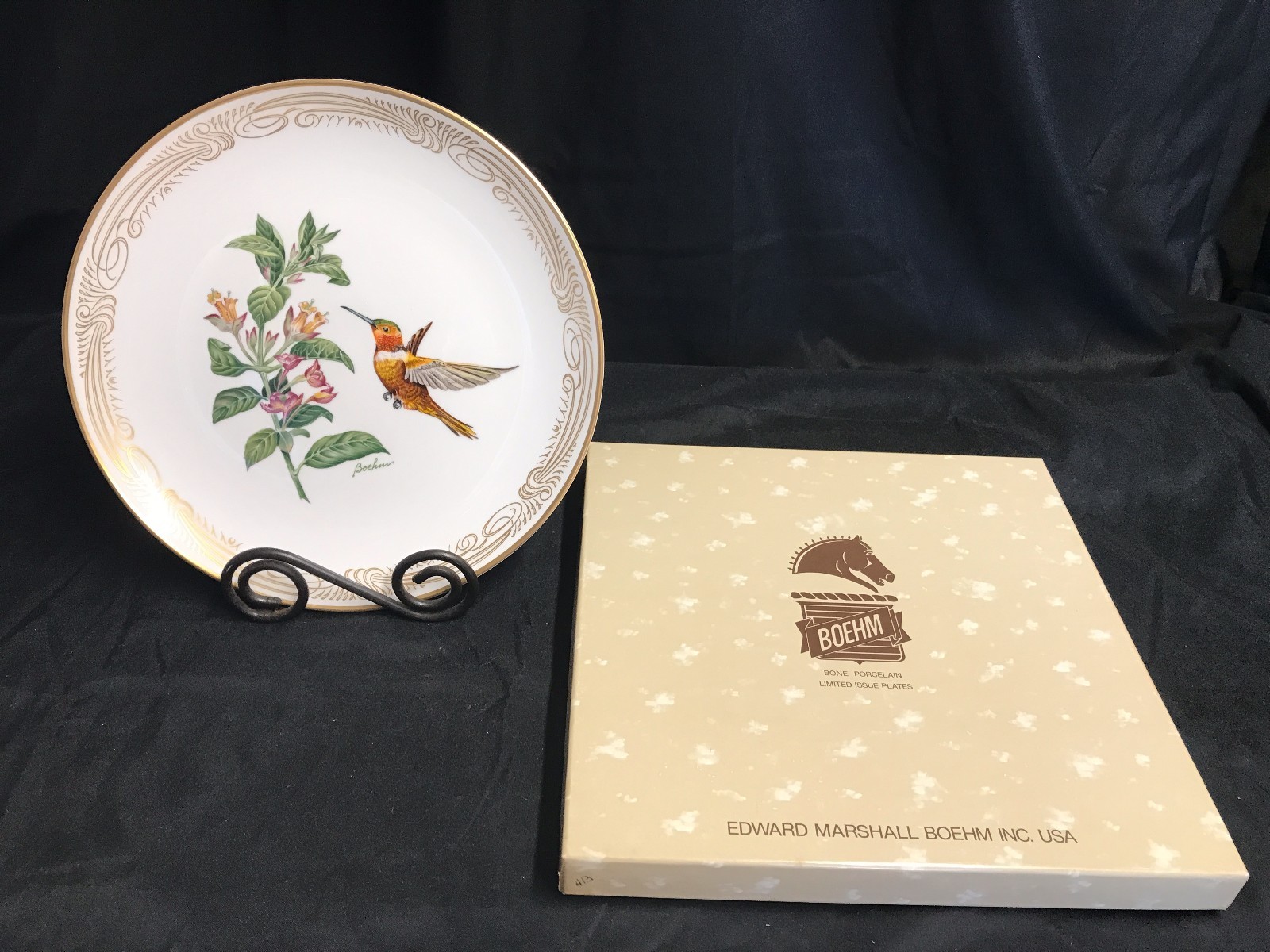 Edward Marshall Boehm Porcelain Plate ~ 10 3/4" ~ RUFOUS HUMMINGBIRD ...