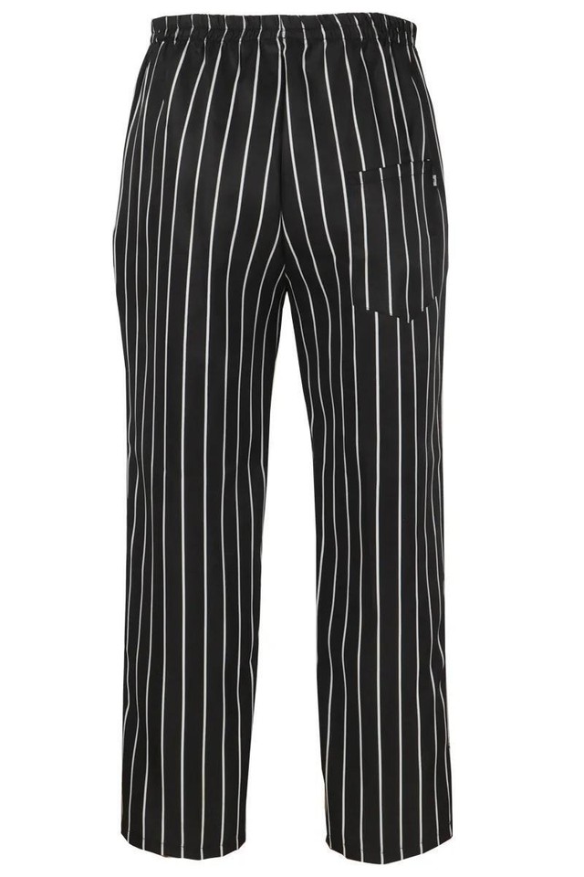 Chef Pants Cook Kitchen Trousers Catering Work Baggy Elastic Waist ...