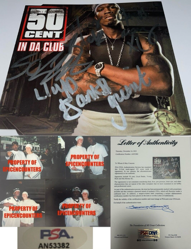 50 CENT G UNIT SIGNED CD COVER W/PROOF FULL PSA LOA LLOYD BANKS YOUNG ...