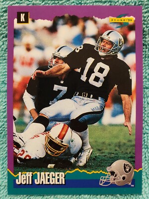 1994 SCORE JEFF JAEGER #222 LOS ANGELES RAIDERS | eBay