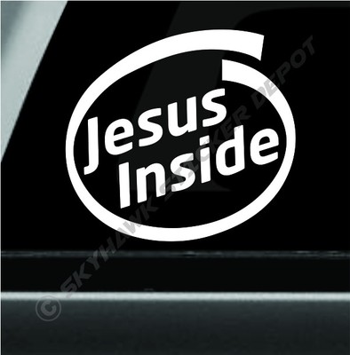 Jesus Inside Bumper Sticker Vinyl Decal Christ Car Truck Window Sticker ...
