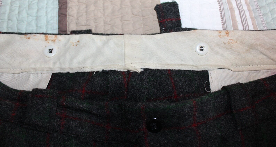 Johnson Woolen Mills Men's Heavy Wool Pants Gray Windowpane Check W ...