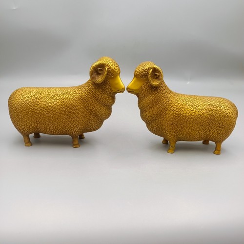 A pair of high-quality brass copper sheep | eBay