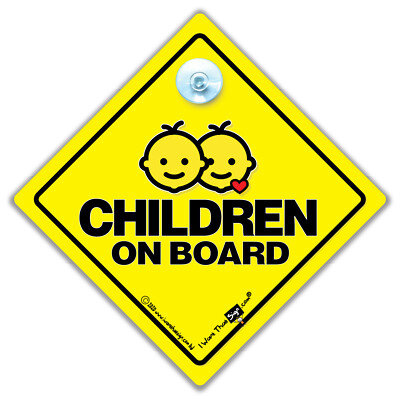 Children On Board Car Sign, Baby On Board Sign, Kids in Car Suction Cup ...