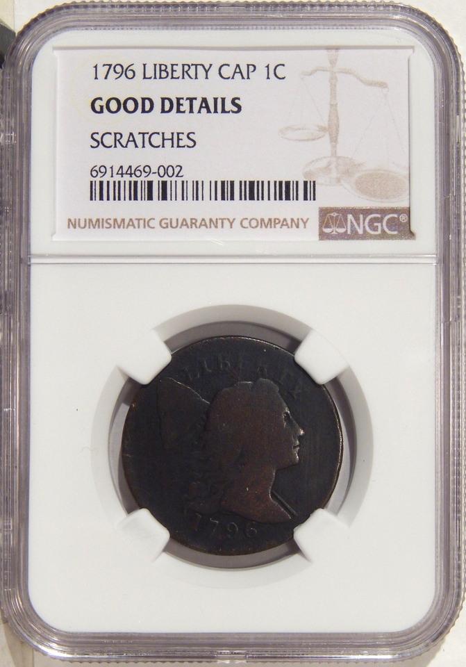 1796 LIBERTY CAP 1c NGC GOOD DETAILS ~ SCARCE EARLY COPPER | eBay