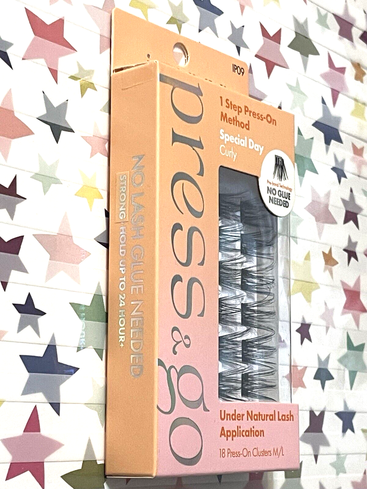 iEnvy Press & Go 18 Cluster Lashes M/L IP09 Special Day Curly No Glue Needed NIB | eBay