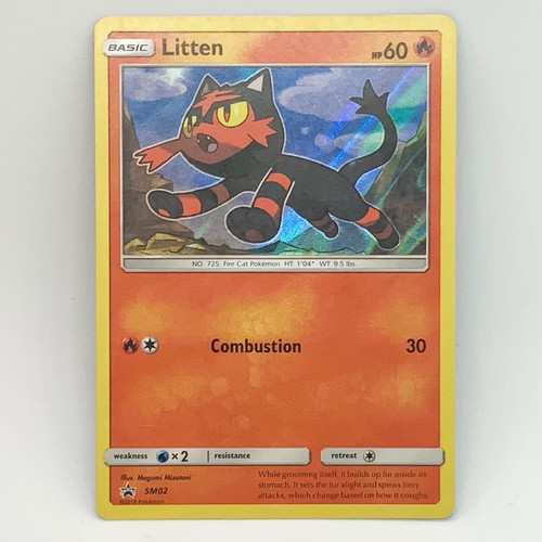 Litten SM02 - Sun Moon - Black Star Promo - Pokemon Card TCG - EXC ...