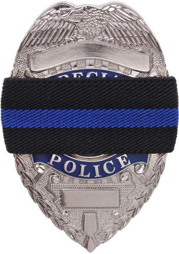 Black Thin Blue Line Elastic Police Law Enforcement Officer Badge ...