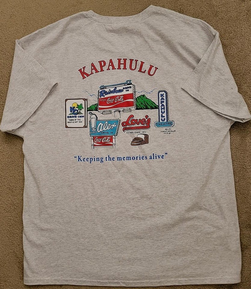 Hawaii Nostalgia Kapahulu Keeping Memories Alive T-Shirt XL kc rainbow ...