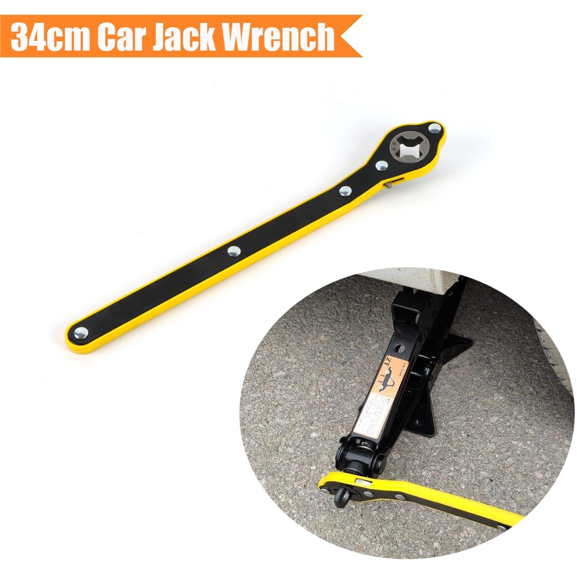 Car Jack Ratchet Wrench Garage Tire Wheel Lugs Handle Repair Tool Metal ...