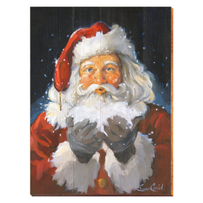 Susan Comish Santa Art Printed on Real Wood-CBLO1-18" x 24" Holiday ...