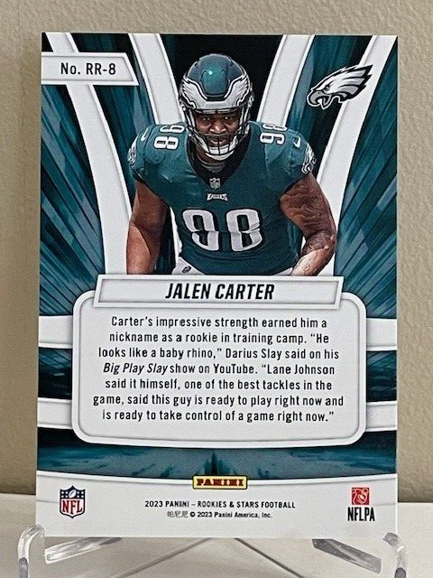 2023 Panini Rookies & Stars Jalen Carter Rookie Rush #RR-8 Eagles RC | eBay