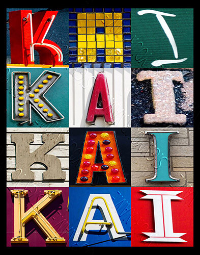 KAI Name Poster featuring photos of actual sign letters | eBay