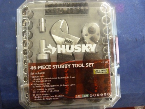 Husky 46 Pc SAE/Metric Stubby Combination Wrench/Socket Set 532 135 ...