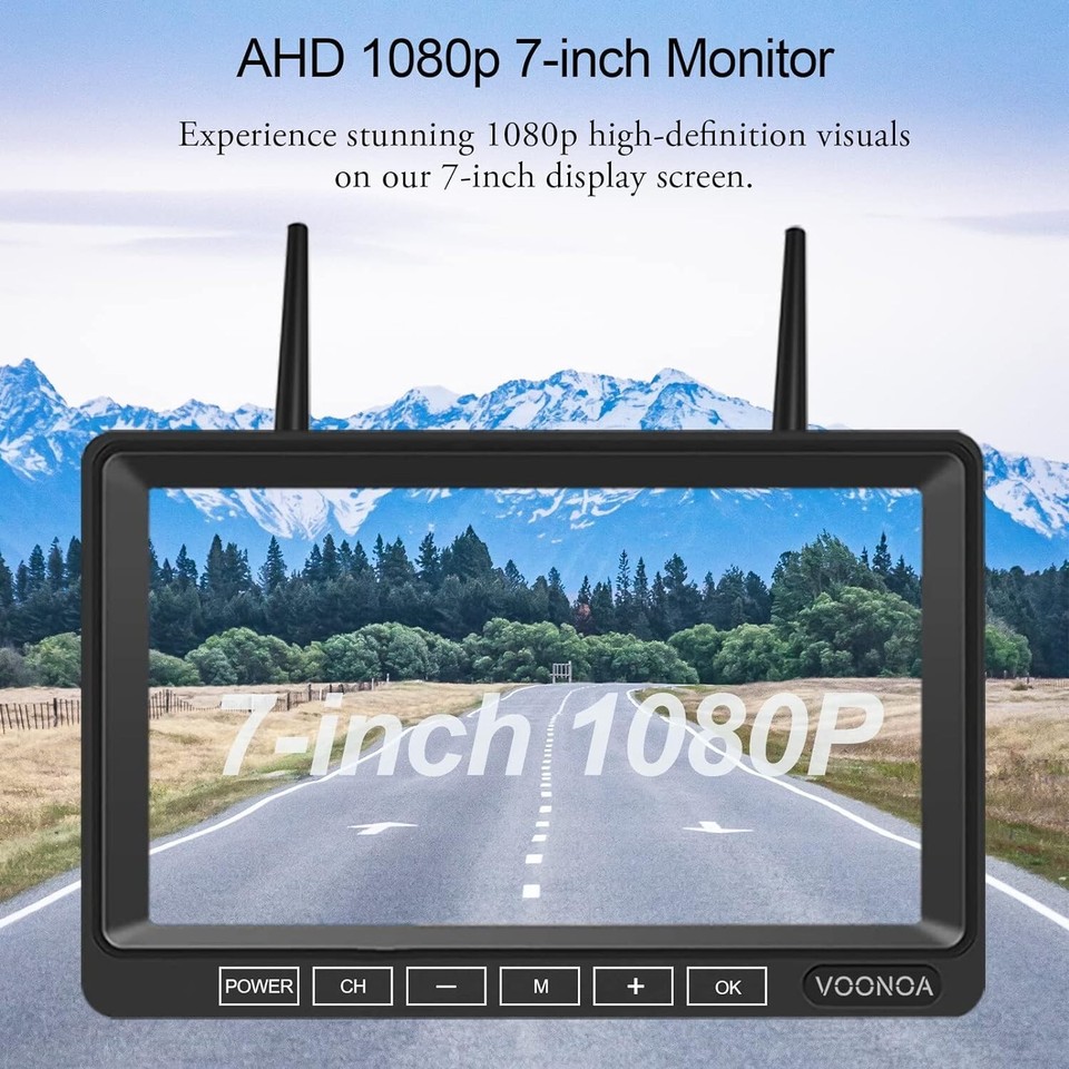 VOONOA --1080P Wireless RV Camera System, IP69 Waterproof Night Vision ...