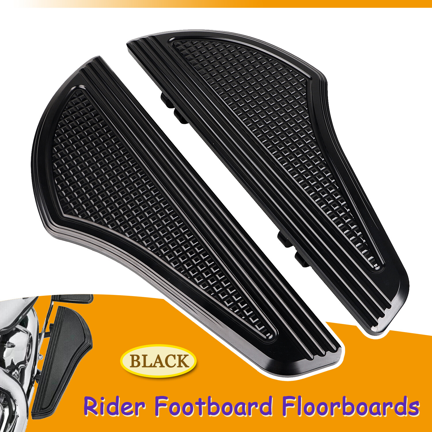 Motor CNC Front Driver Footboard Floorboards For Harley Road Glide King ...