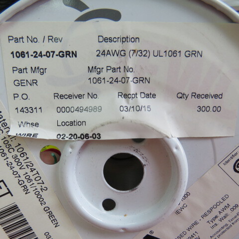 GENERAL WIRE 1061-24-07-GRN Qty of 50 per Lot 24AWG (7/32) UL1061 GRN ...