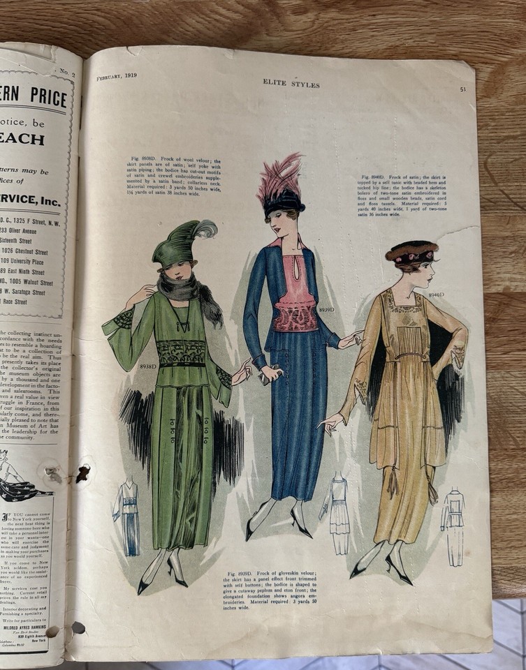 1919 Elite Styles Feb Dressmaker Tailor Fashion Magazine Catalog Ladies ...