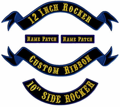 Custom Embroidered Rocker Ribbon Banner Patches Biker Motorcycle MC ...