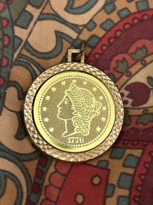 Vintage Bicentennial 1776 Coin Pendant Twenty D Gold Tone | eBay