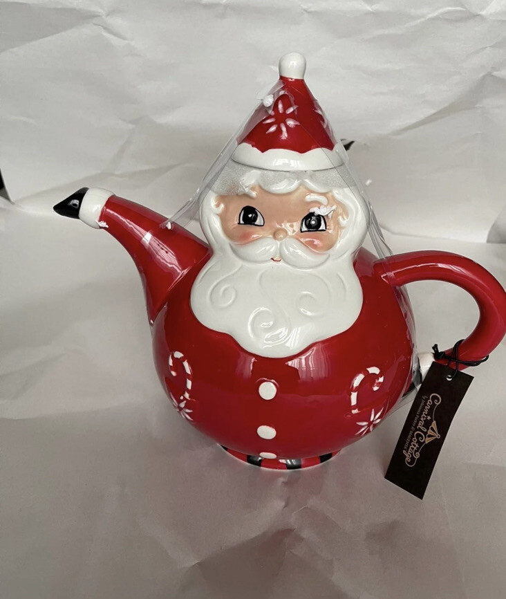New HTF Johanna Parker Carnival Cottage Mr Claus Teapot | eBay