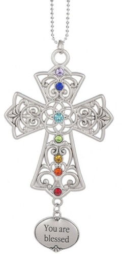 Ganz Cross Car Charm "You Are Blessed" 7 Different Colored Chakra ...