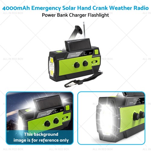 4000mAh Emergency Solar Hand Crank Weather Radio Power Bank Charger ...