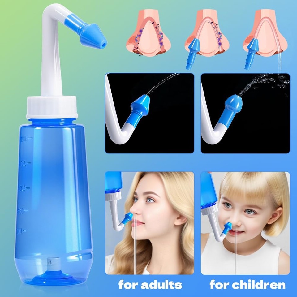 Waterpulse Saline Nasal Spray & Neti Pot Sinus Rinse Kit - Nasal ...