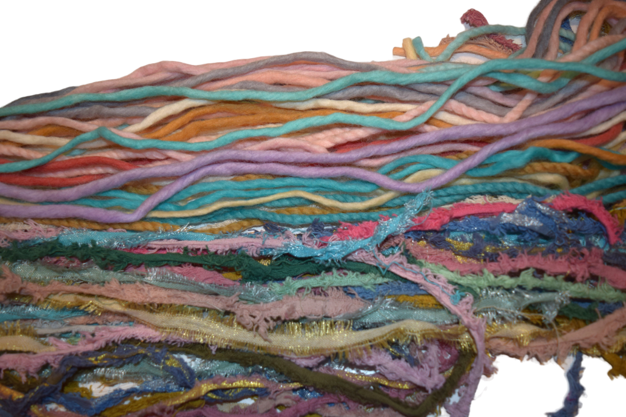 100g grab bag mix Cotton WOOL Frizz Ribbon yarn Frayed | eBay