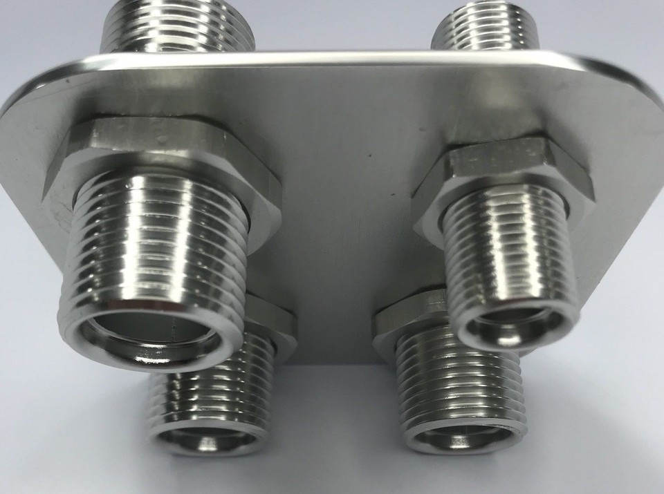 4 Port Firewall Bulkhead Fittings Air Conditioning AC / Heater (Billet ...