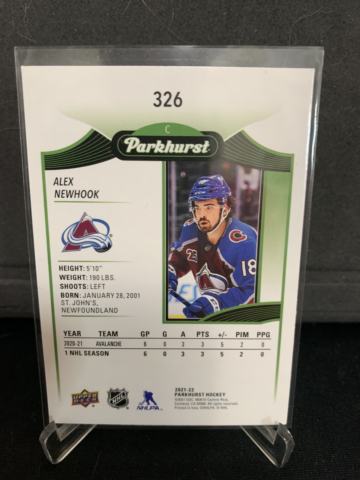 2021-22 Alex Newhook Rookie Parkhurst Hockey Colorado Avalanche | eBay