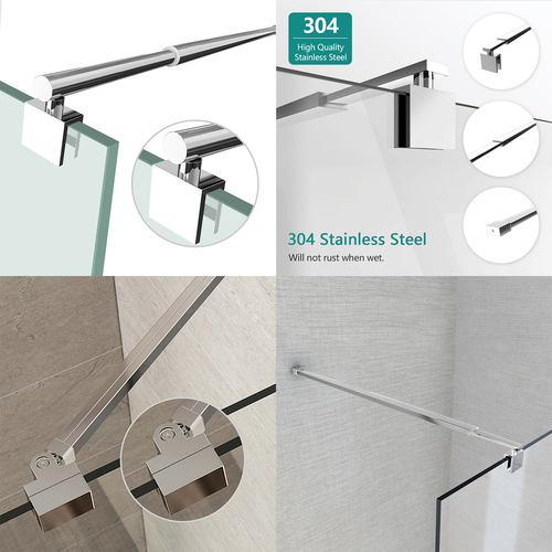 Shower Screen Door Angled Support Bar Arm Rotatable For 6-10 mm Glass ...