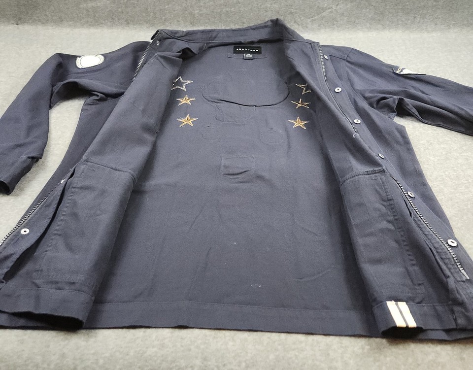 Sean John Military Patch Jacket Mens 2XL Navy Blue Full Zip Multi ...