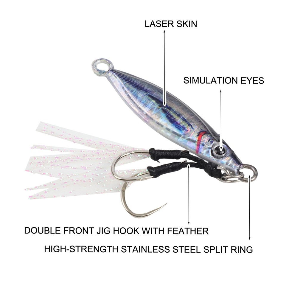 Effective Fishing Tool Fast Sinking Metal Spoon Jig Lure with Lifelike ...