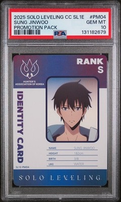 2025 Solo Leveling Collect Card Sung Jinwoo Rank S License ID Card # ...
