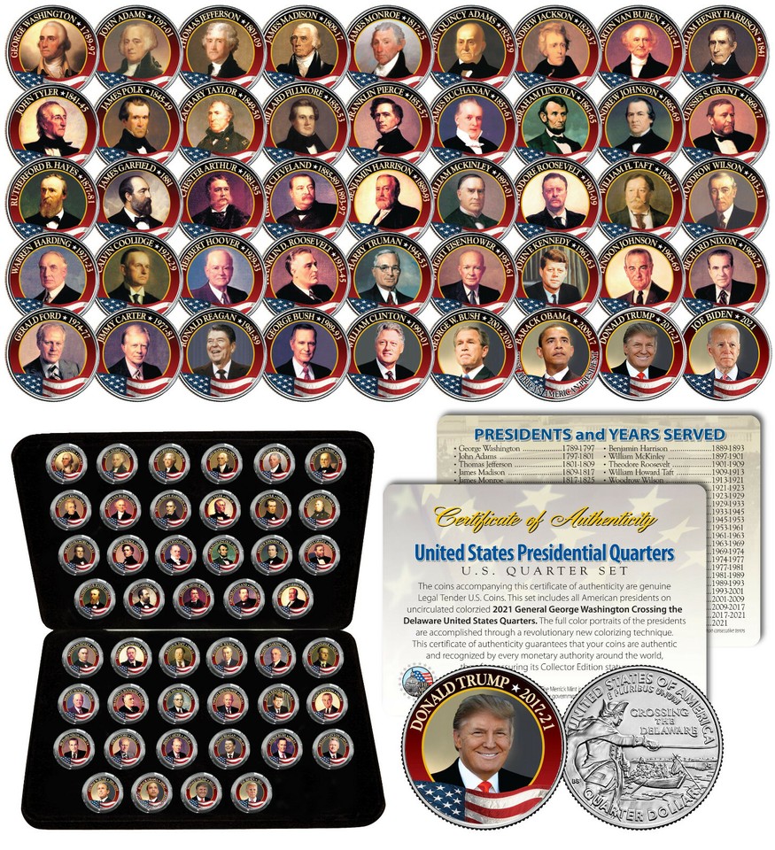 ALL 46 United States PRESIDENTS Washington Quarters Coin Set US with ...
