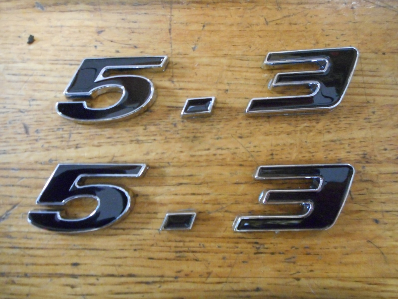 5.3 5.3L ENGINE ID FENDER HOOD SCOOP QUARTER TRUNK EMBLEMS BLACK FORD ...