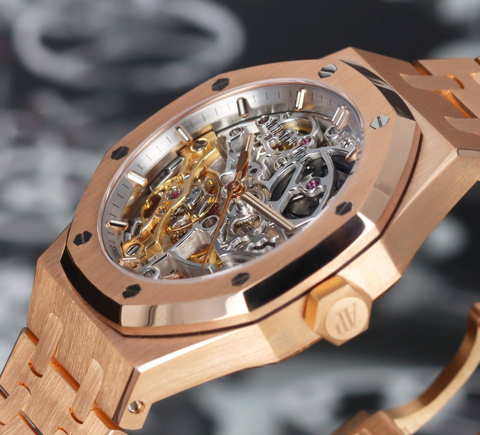 AP Royal Oak Double Balance Wheel Openworked 18kt Rose Gold 15467OR.OO ...