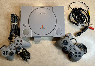 Sony PlayStation 1 PS1 Game Console w/2 Controllers and Memory Card ...