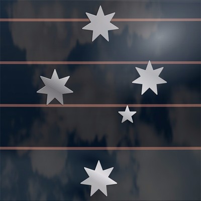 SOUTHERN CROSS Sticker 150mm SILVER aussie stars flag bns car window ...