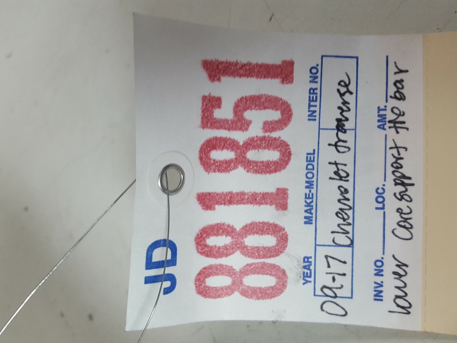 2009-2017 CHEVROLET TRAVERSE LOWER RADIATOR CORE SUPPORT TIE BAR ...