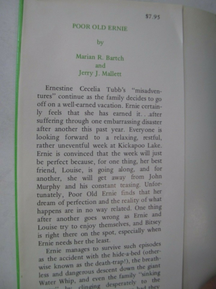 1st Ed Poor Old Ernie Series Juvenile Fiction 1983 Claude Cat Tubb ...