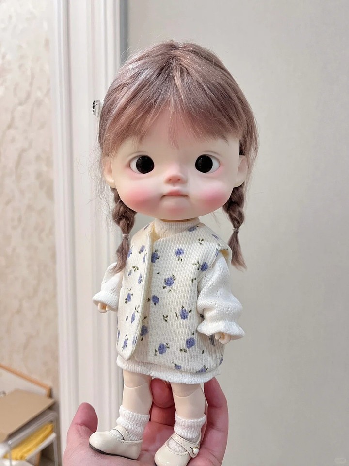 1/6 BJD DOLL Big Head Girl Bare Body Resin with face make up Eyes ...
