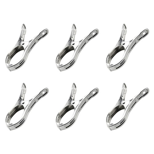 6 Pcs Clothespin Drying Clip Fixing Clamps Stainless Steel Hanging ...